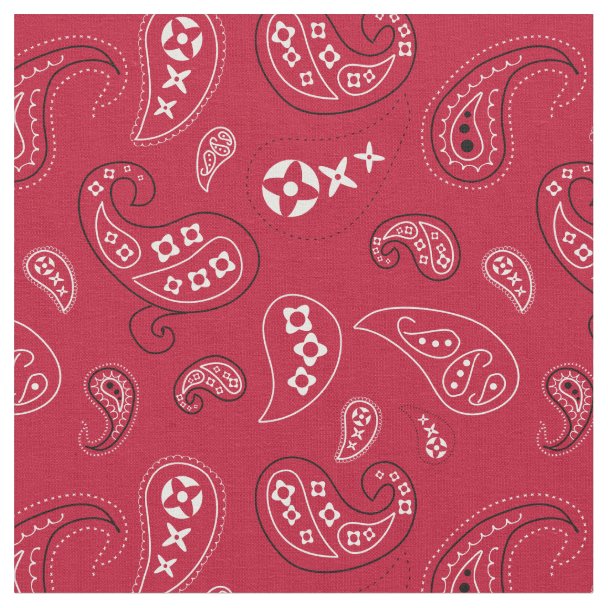 Magenta Pink Paisley Western Bandana Print Fabric | Zazzle.com