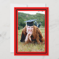 Red and Black Photo Graduation Party Invitation | Zazzle