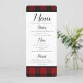 Red and Black Plaid Menu Invitation | Zazzle