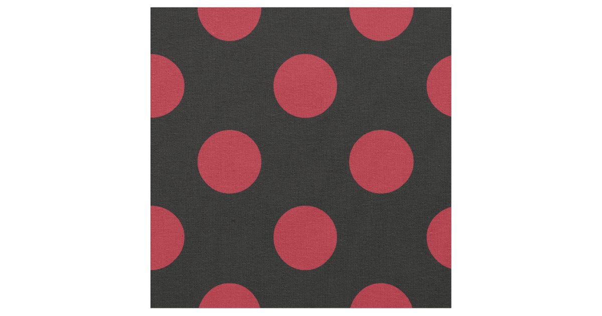 Red and black polka dots fabric | Zazzle.com
