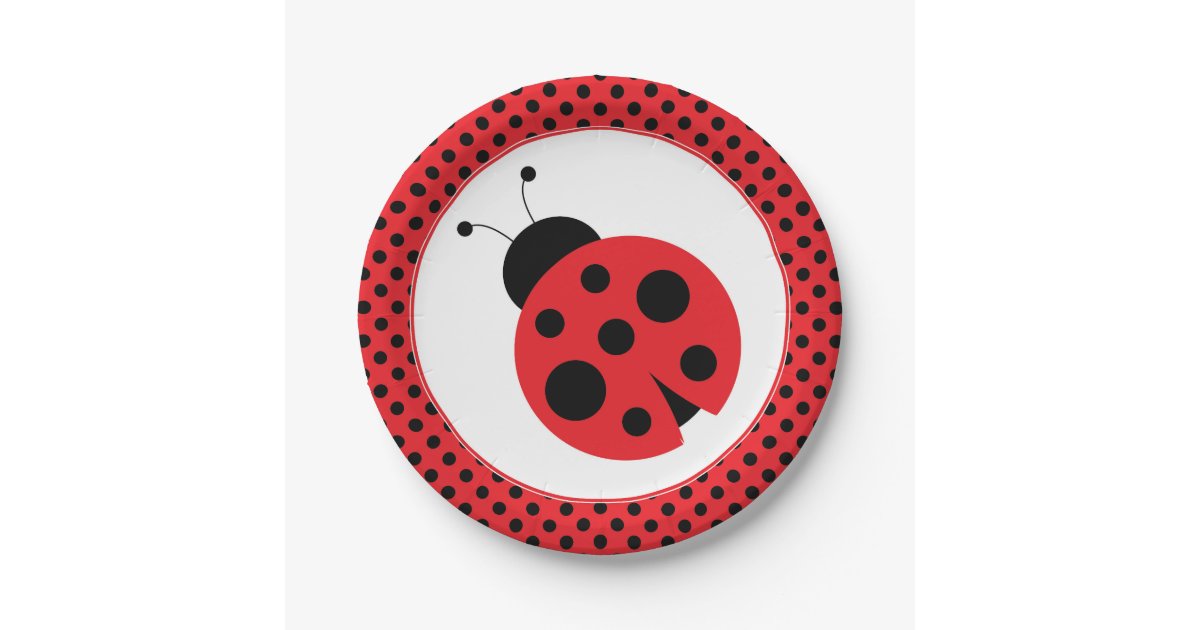 Red and Black Polkadot Ladybug Party Plates | Zazzle