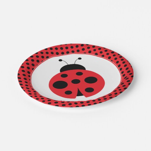 Red and Black Polkadot Ladybug Party Plates | Zazzle