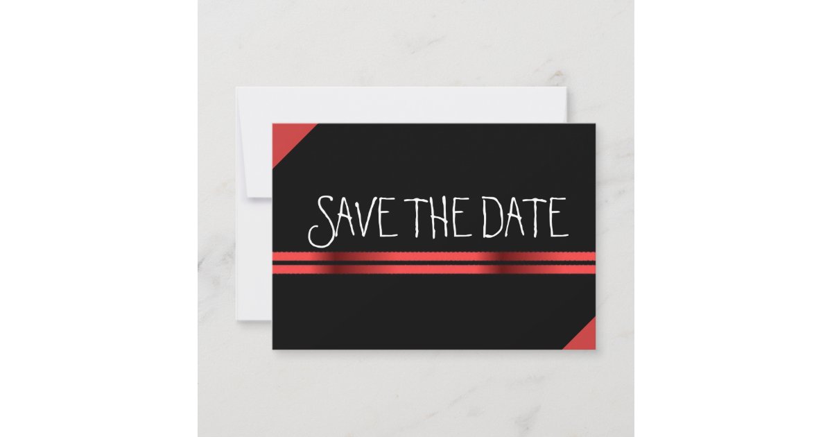 Red and Black Save the Date | Zazzle
