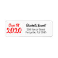 Red and Black School Colors Class Year Address Label | Zazzle