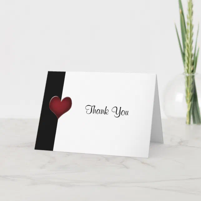 Red and Black Thank You Card | Zazzle