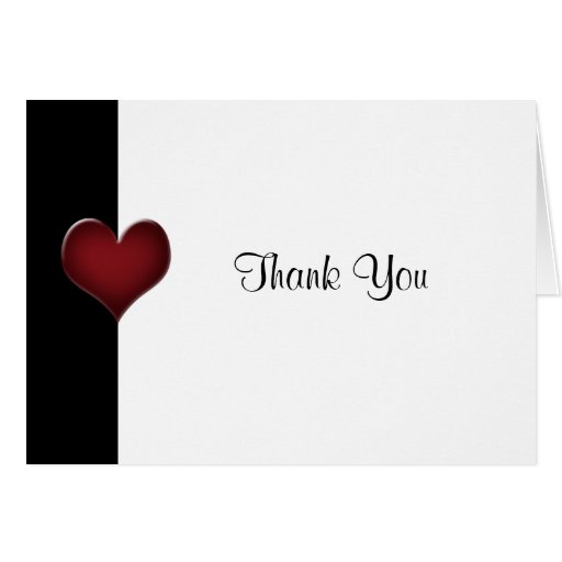 Red and Black Thank You Card | Zazzle