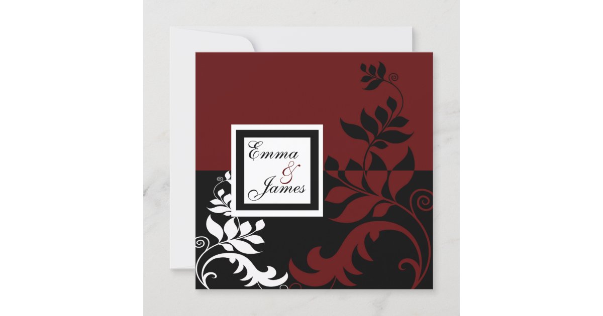 Red and Black Wedding Invitation | Zazzle