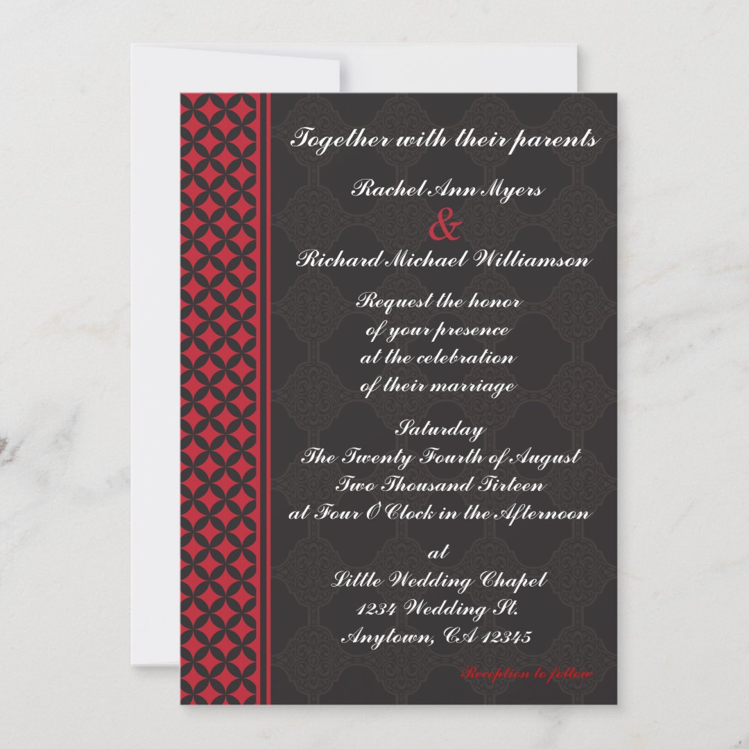 Red and Black Wedding Invitations | Zazzle