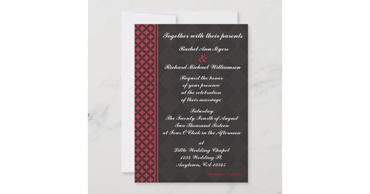 Red and Black Wedding Invitations | Zazzle