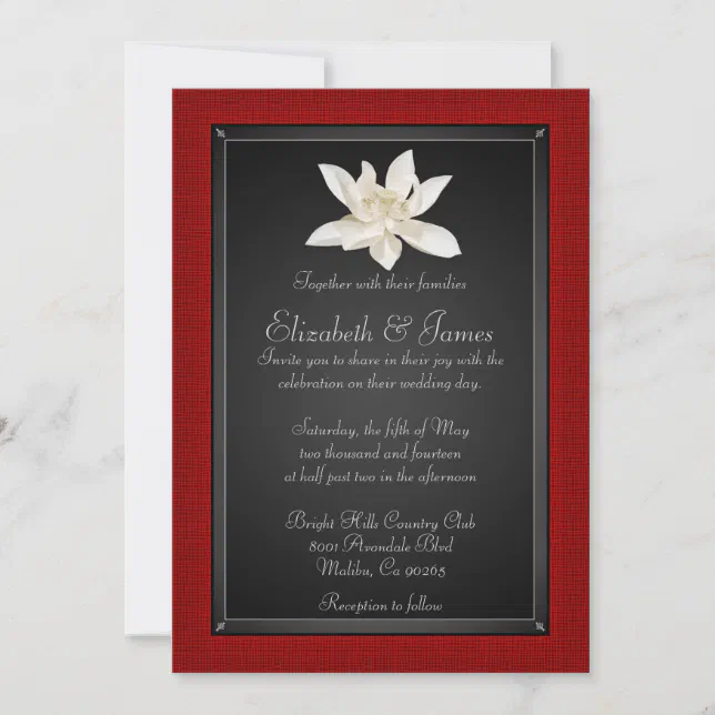 Red And Black Wedding Invitations | Zazzle