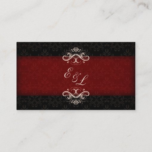 Red and Black Winter Wedding Table Seating Card | Zazzle