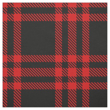 Red Black Lumberjack Buffalo Plaid Pattern Fabric | Zazzle