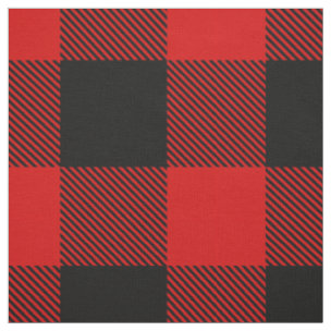 Red Black Lumberjack Buffalo Plaid Pattern Fabric | Zazzle.com