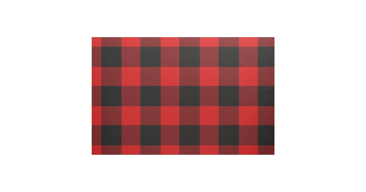 Red and Black XXL Buffalo Check Plaid Tartan Fabric | Zazzle