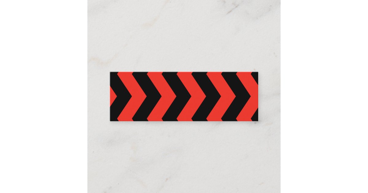Red and Black Zig Zag Pattern Mini Business Card | Zazzle