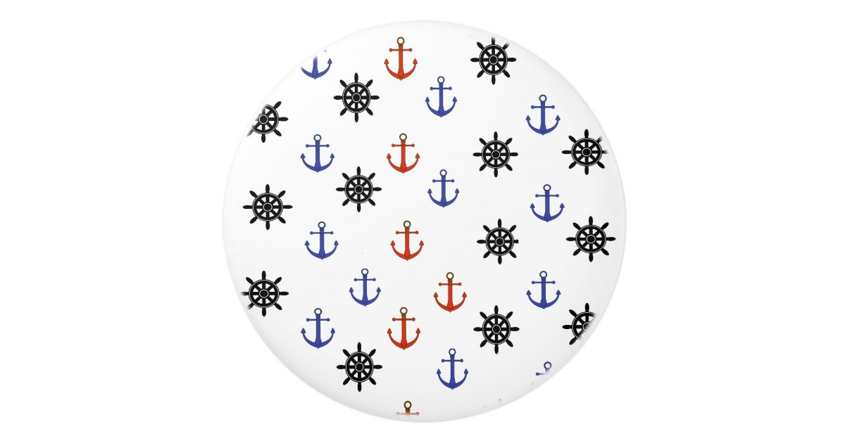 Red and Blue Anchor Nautical Themed Cabinet Knob | Zazzle