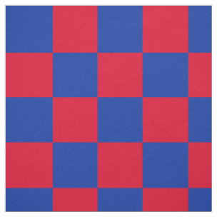 Red and yellow checkerboard pattern fabric | Zazzle
