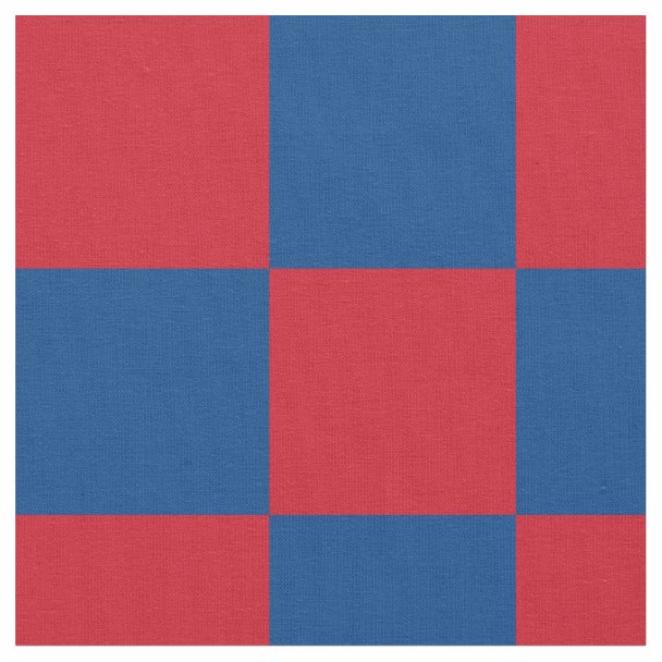 Red and white checkerboard pattern fabric | Zazzle
