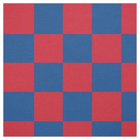 Red and blue checkerboard pattern fabric | Zazzle