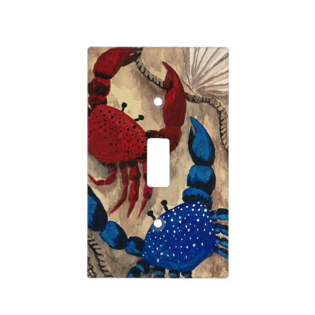 Red and Blue Crab Light Switch Cover | Zazzle