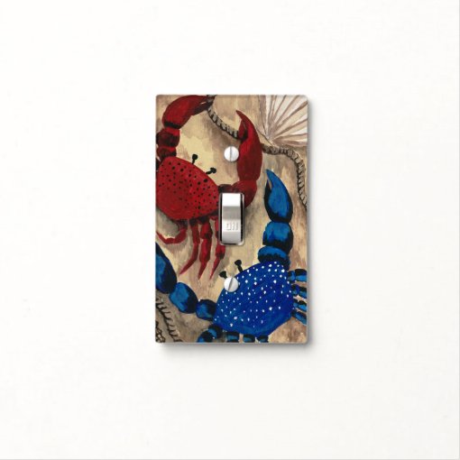 Red and Blue Crab Light Switch Cover | Zazzle