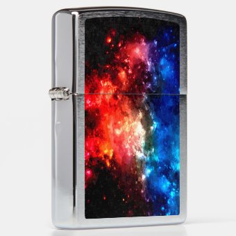 Red and blue, deep space galaxy, night sky zippo lighter | Zazzle