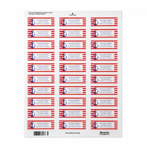 Red and Blue Nautical Themed Anchor Label | Zazzle