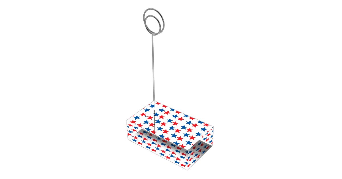 Red and Blue Stars | Patriotic / 4th of July Place Card Holder | Zazzle