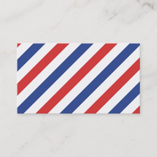 Red and blue stripe barber business card | Zazzle