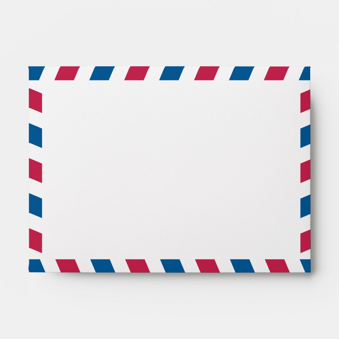 Red and Blue Striped Airmail A6 Envelope | Zazzle