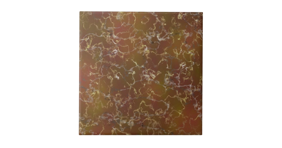 Red and brown Marble Ceramic Tile | Zazzle