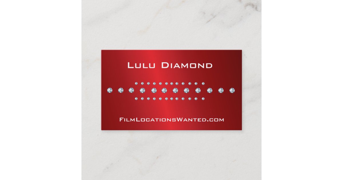 Red and Diamond Metallic Business Card | Zazzle