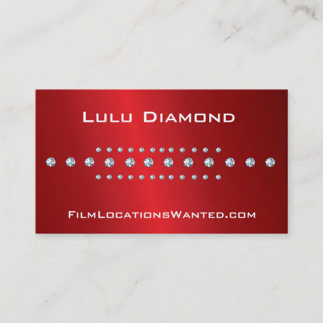 Red and Diamond Metallic Business Card | Zazzle