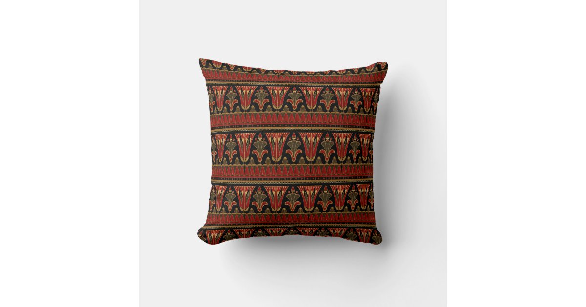 Red and Gold Art Deco Throw Pillow | Zazzle