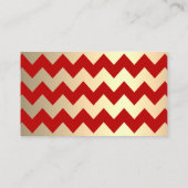 Red and Gold Chevron and Confetti Dots Place Card | Zazzle