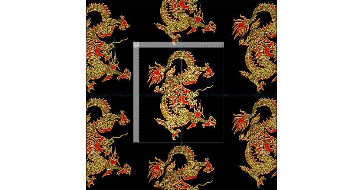 Red and gold Chinese dragon Fabric | Zazzle