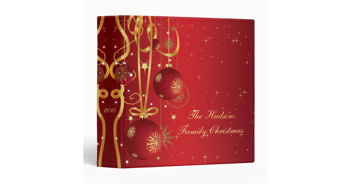 Red and Gold Christmas Album Binder | Zazzle