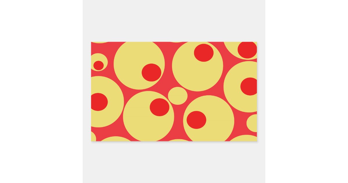 Red and Gold Circles Rectangular Sticker | Zazzle