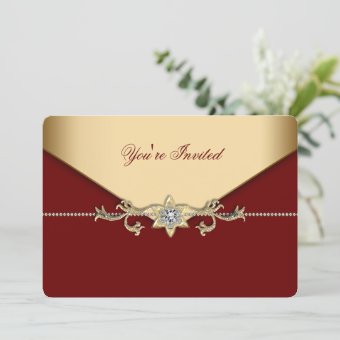 Red and Gold Corporate Party Invitation | Zazzle