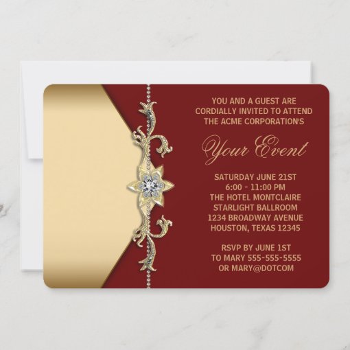 Red and Gold Corporate Party Invitation | Zazzle