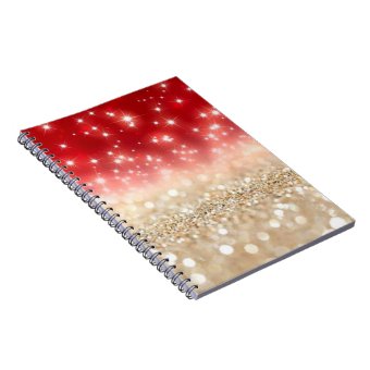 Red and Gold Glitter Notebook | Zazzle