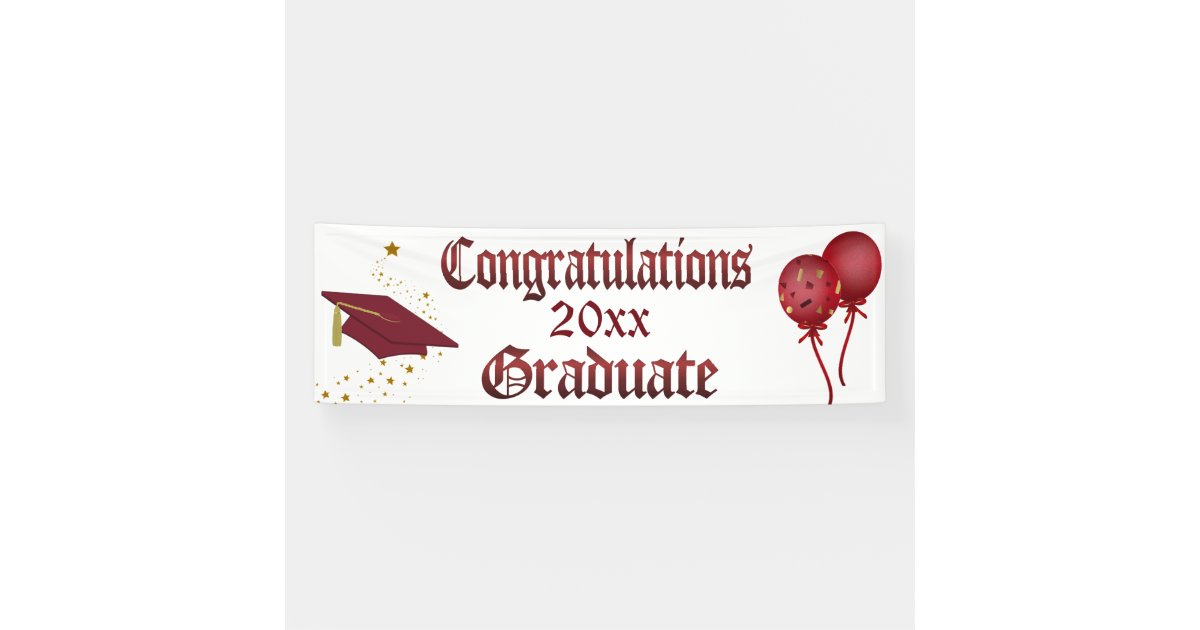 Red and Gold Graduation Banner | Zazzle