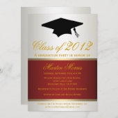 Red and Gold Graduation Invitation | Zazzle