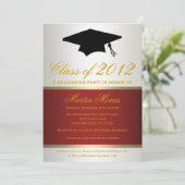 Red and Gold Graduation Invitation | Zazzle