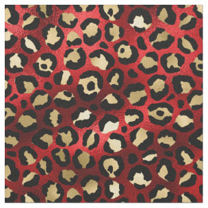 Red Leopard Print Fabric | Zazzle
