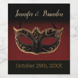 Red and Gold Masquerade Wine Label | Zazzle
