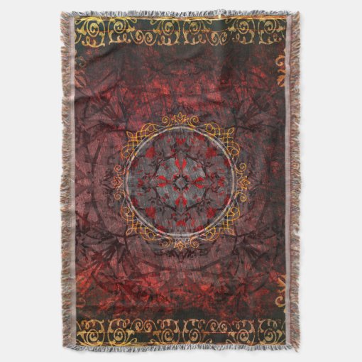 Red and Gold Medieval Tapestry Throw Blanket | Zazzle
