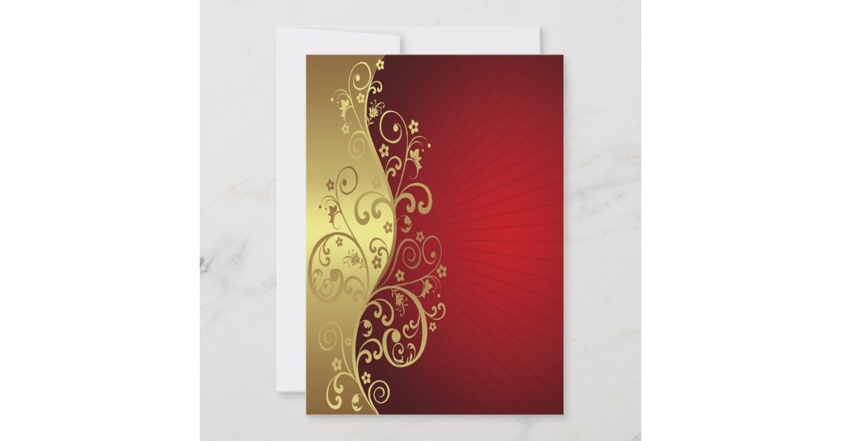 Red and Gold Multipurpose Invite | Zazzle