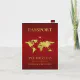 Red and Gold Passport Travel Destination Wedding Invitation | Zazzle