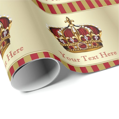 Red and Gold Prince Baby Shower Wrapping Paper | Zazzle